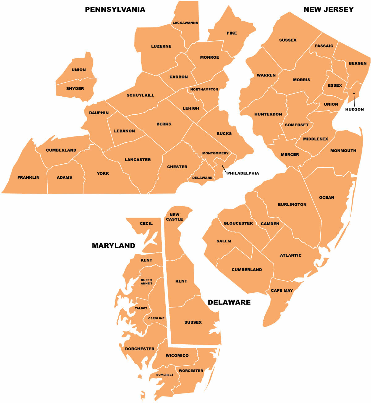 Service Area - Viking Pest Control - NJ, PA, MD, DE